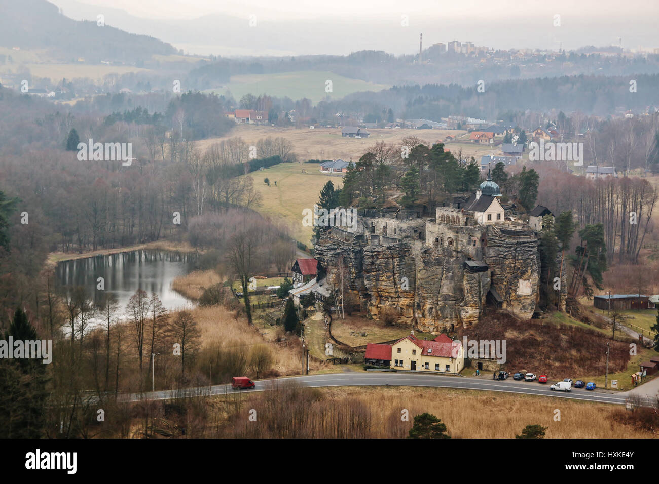 Ancient Rock Castle Sloup in Czech Republic Stock Photo - Alamy