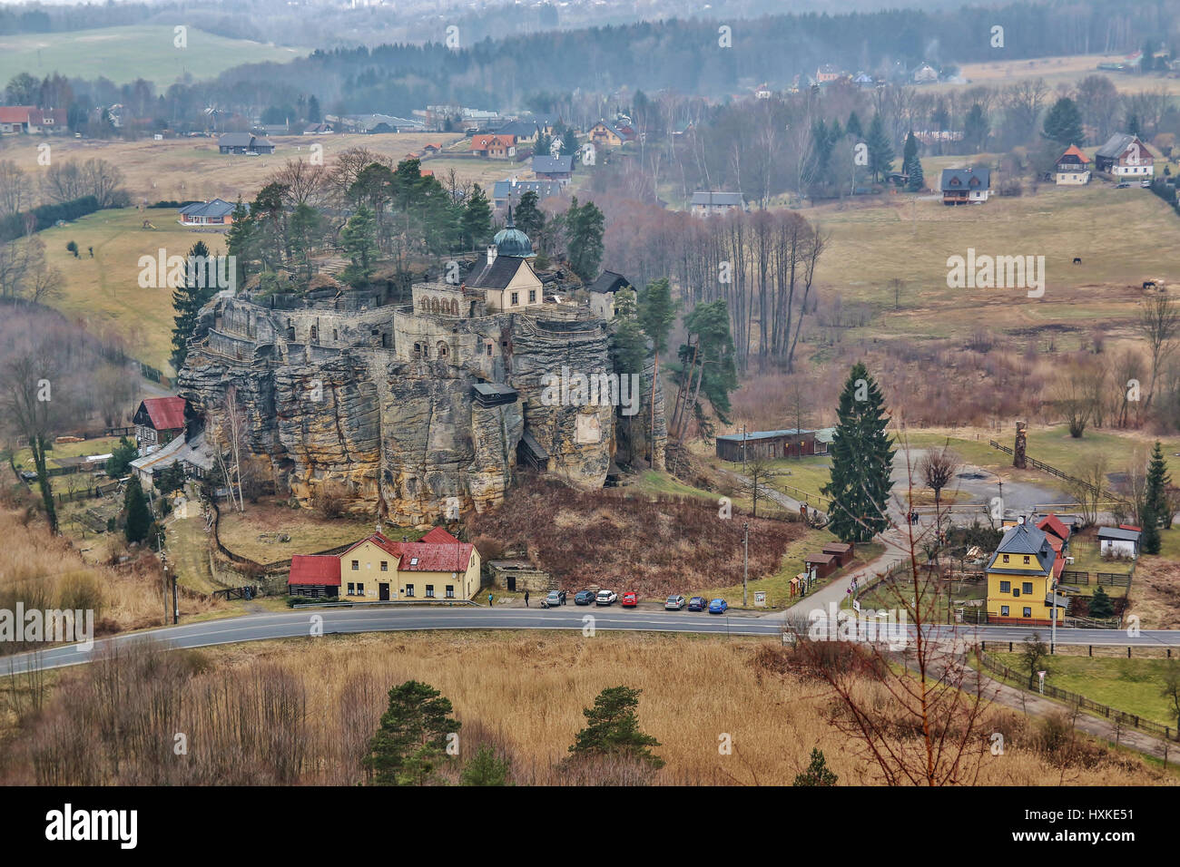 Ancient Rock Castle Sloup in Czech Republic Stock Photo - Alamy