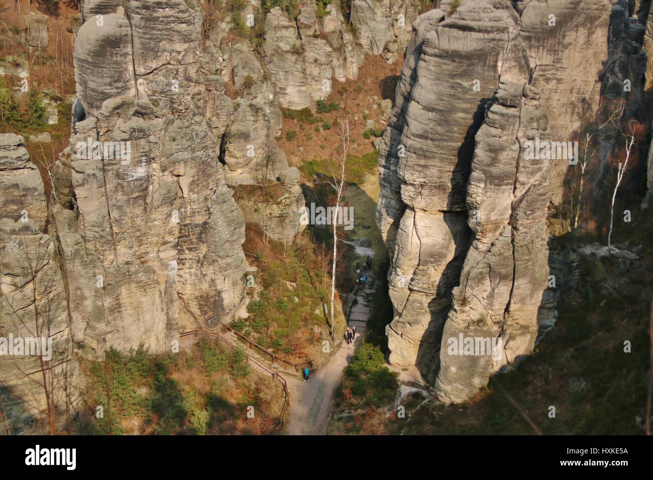 landscape with sandstone rocks - Cesky raj, Czech republic Stock Photo ...