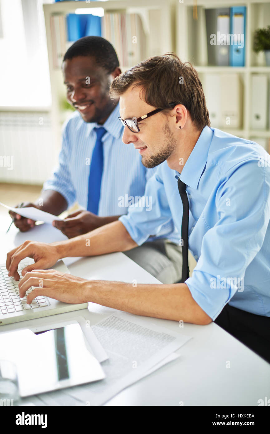 Satisfied with results of completed work Stock Photo - Alamy