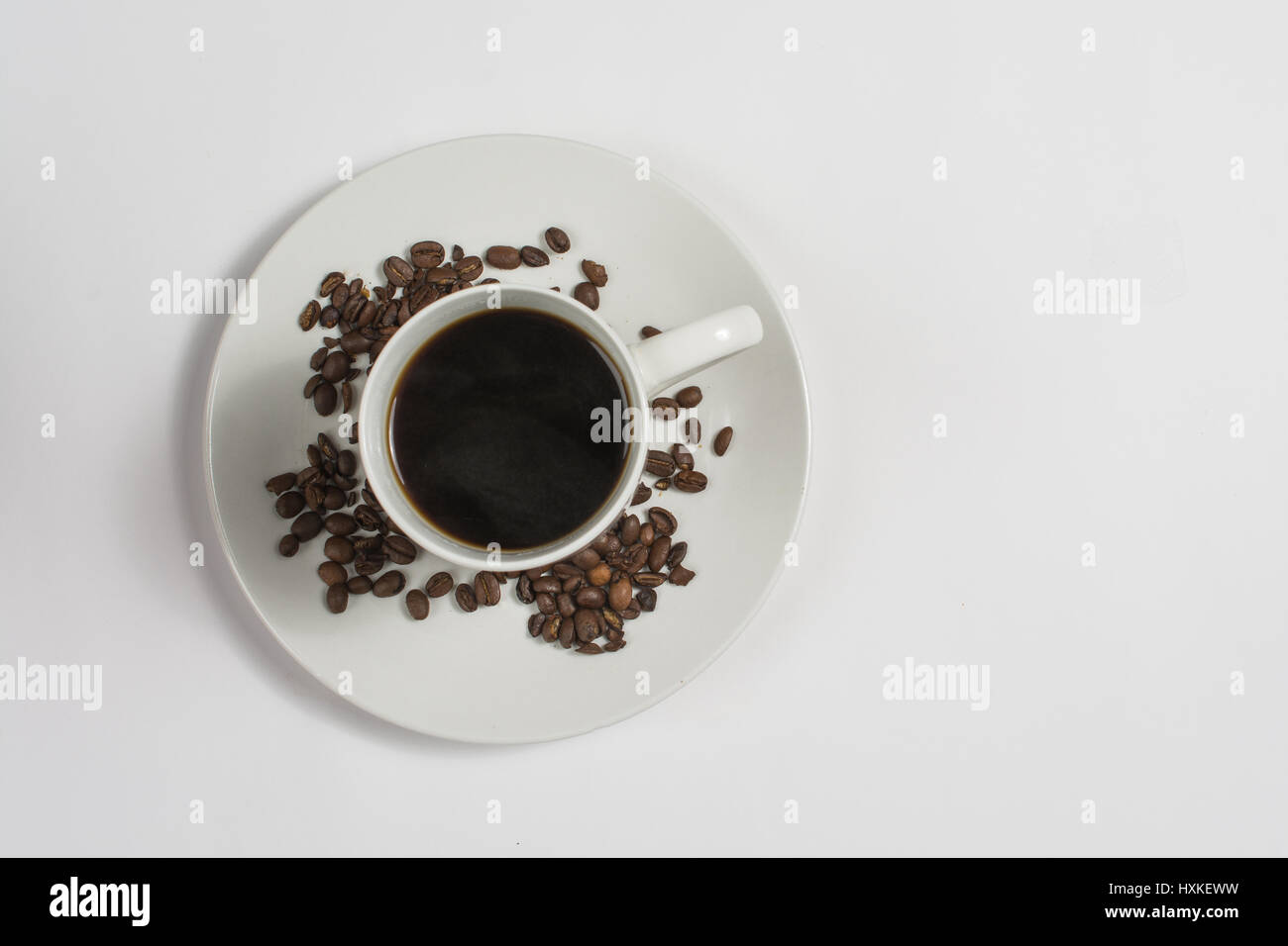 Cup of coffee looking from above filled with coffee Stock Photo - Alamy