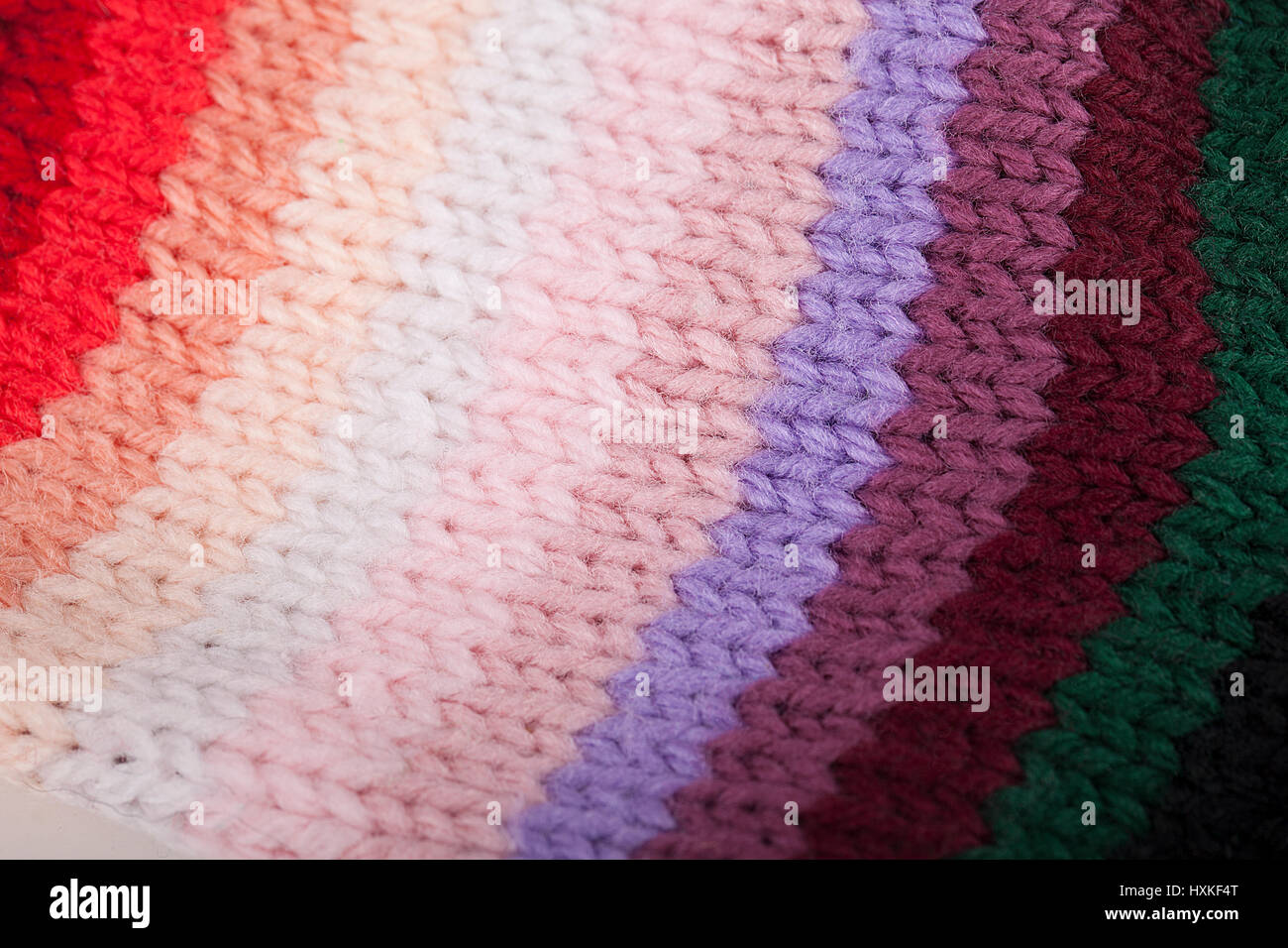 Rainbow knitting texture Stock Photo - Alamy