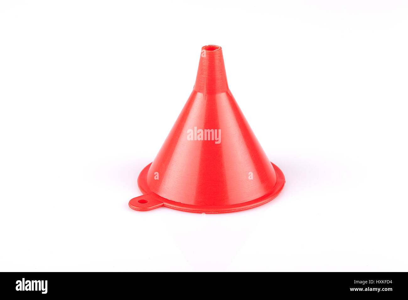 Red plastic funnel isolated on white background Stock Photo - Alamy