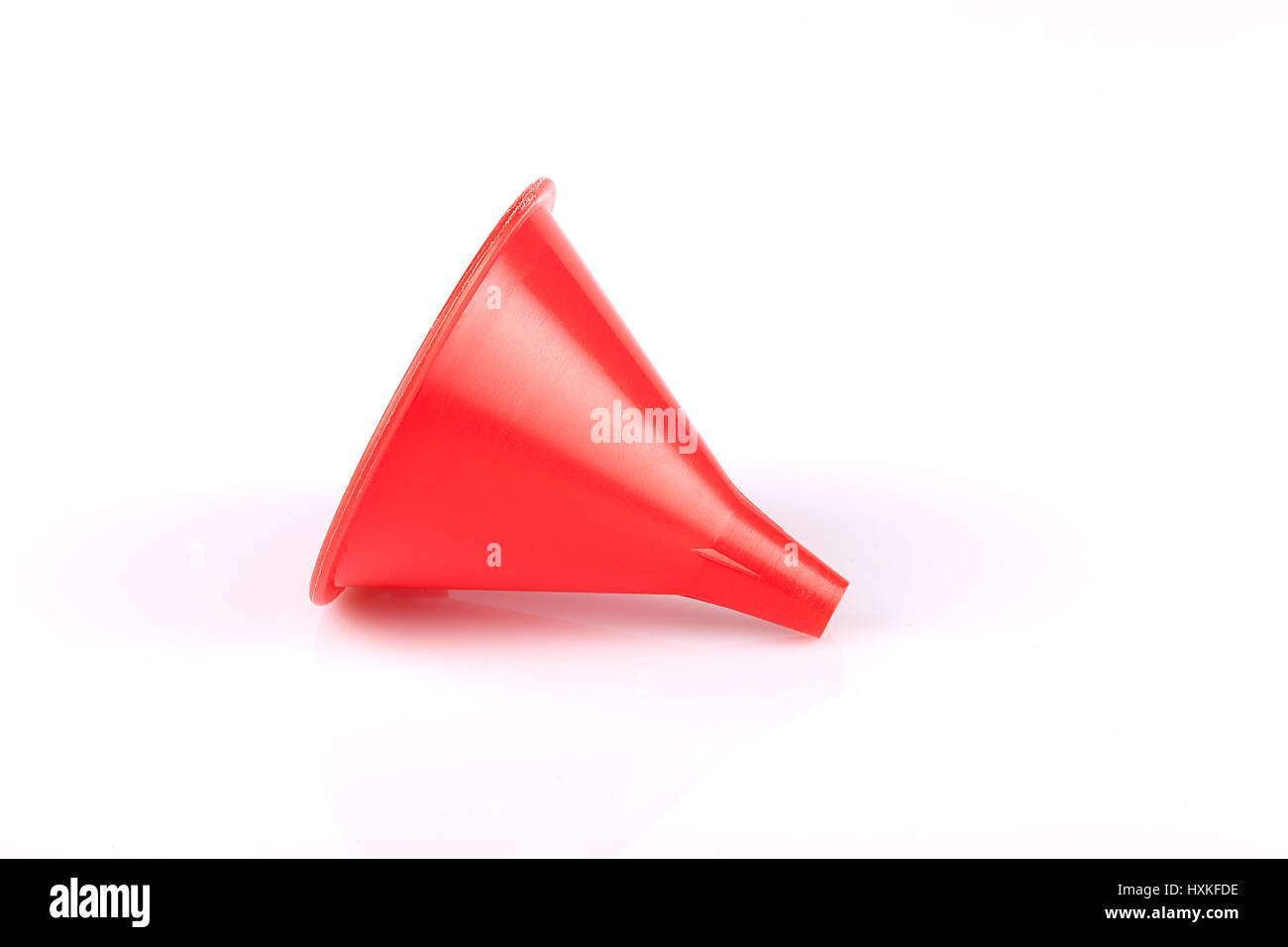 Red plastic funnel isolated on white background Stock Photo - Alamy