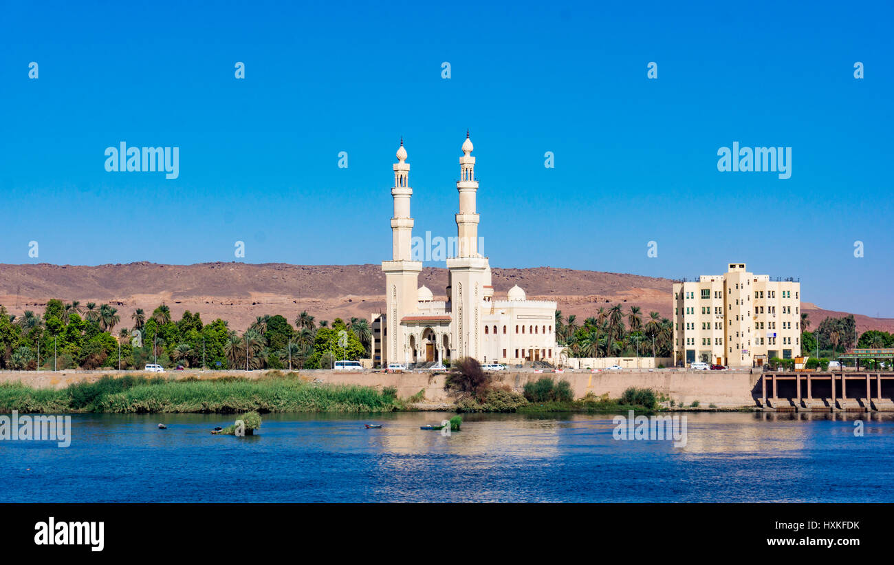The El-Tabia Mosque in Aswan, Egypt. Egyptian Mosque Minarets. Aswan ...