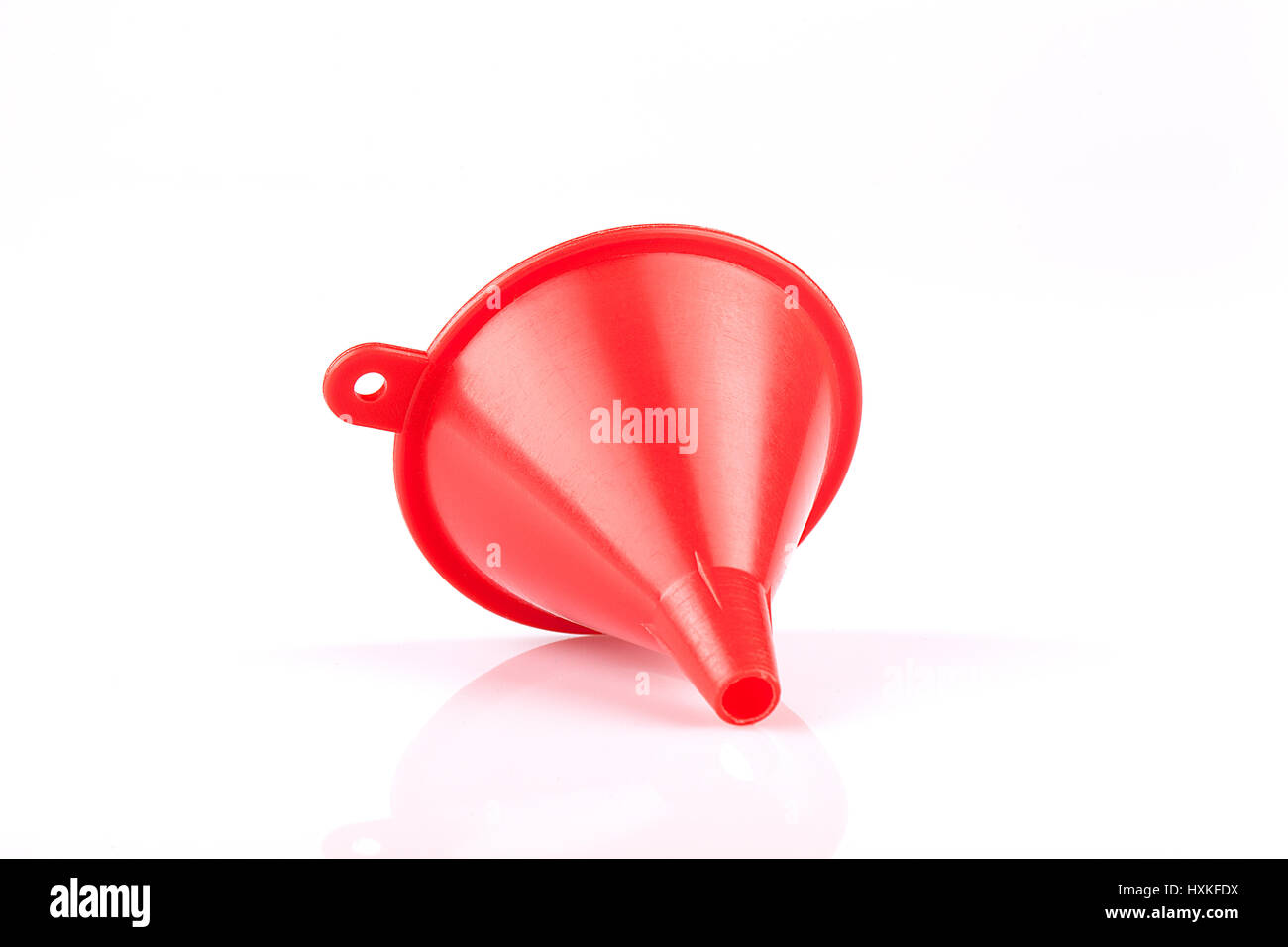 Red plastic funnel isolated on white background Stock Photo - Alamy