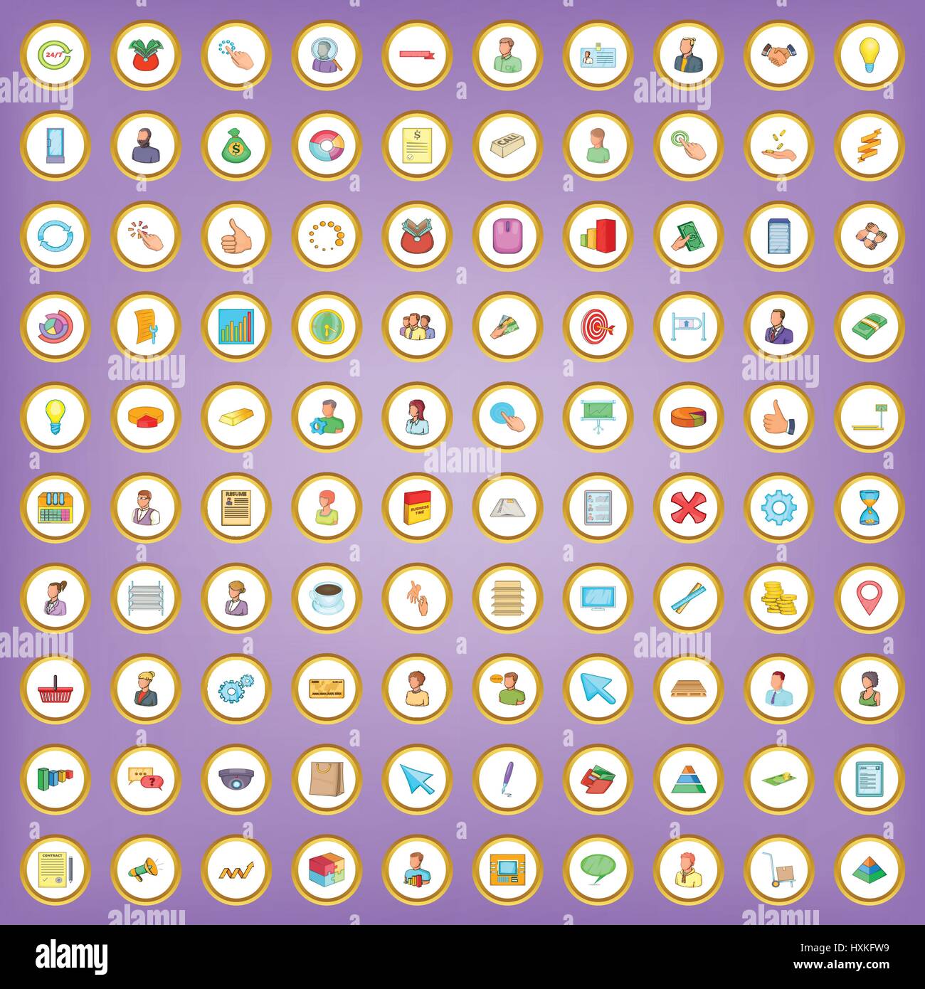 100 corporation icons set in cartoon style Stock Vector Image & Art - Alamy