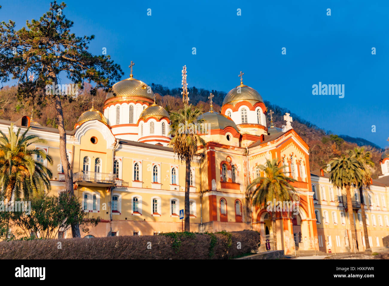 New Athos,Abkhazia. Monastery of St. Simon the Canaanite. The man's ...