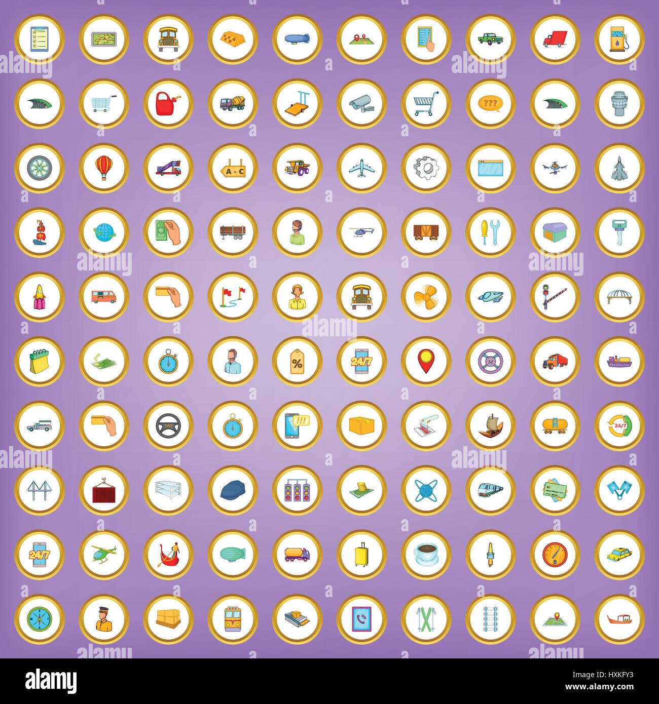 100 delivery icons set in cartoon style Stock Vector Image & Art - Alamy