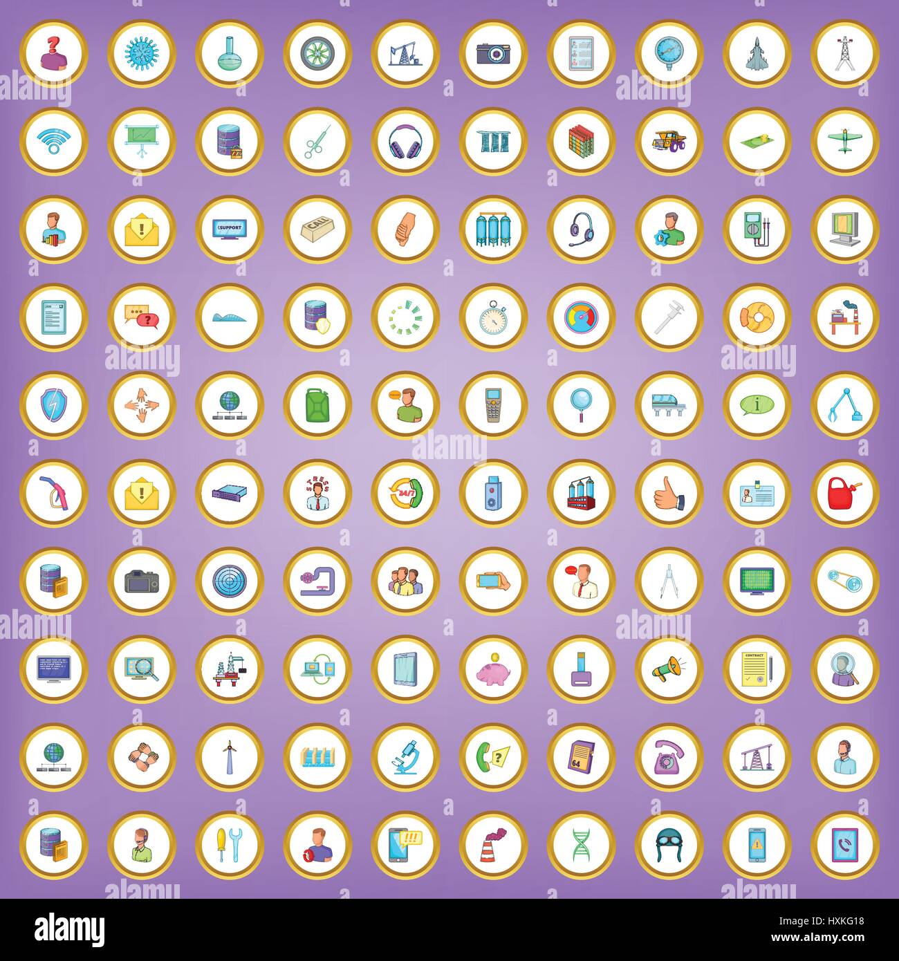 100 economy icons set in cartoon style Stock Vector Image & Art - Alamy