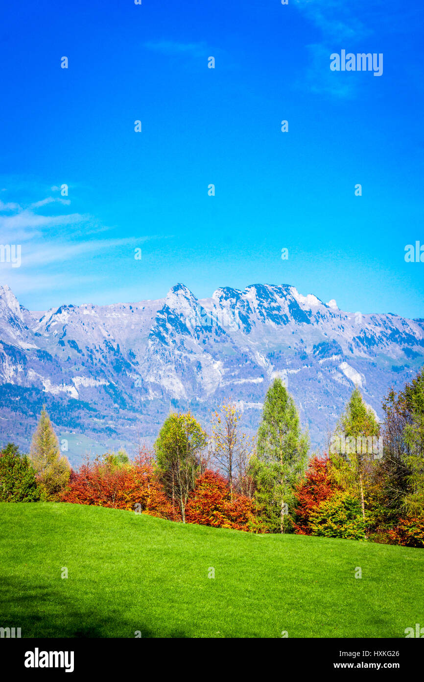 mountain landscape in switzerland. Swiss alpine landscape Stock Photo ...