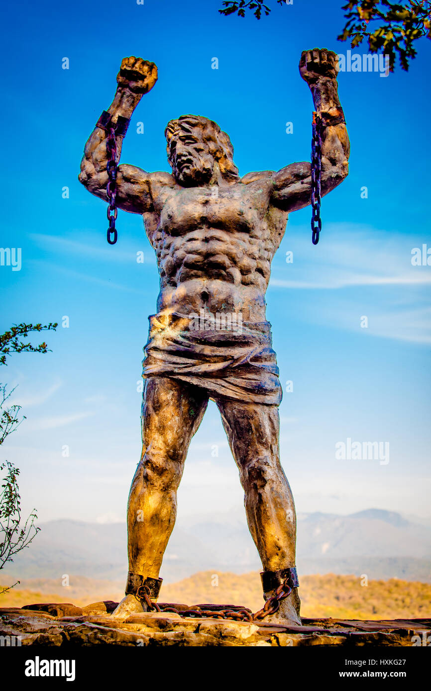 The sculpture of Prometheus, Sochi national Park Stock Photo - Alamy