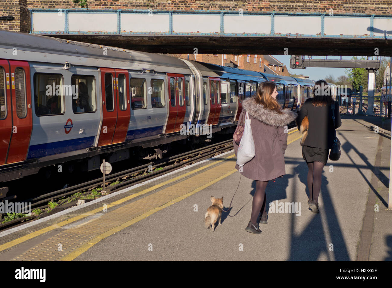 Passengers at Richmond underground and train station in London,UK Stock ...