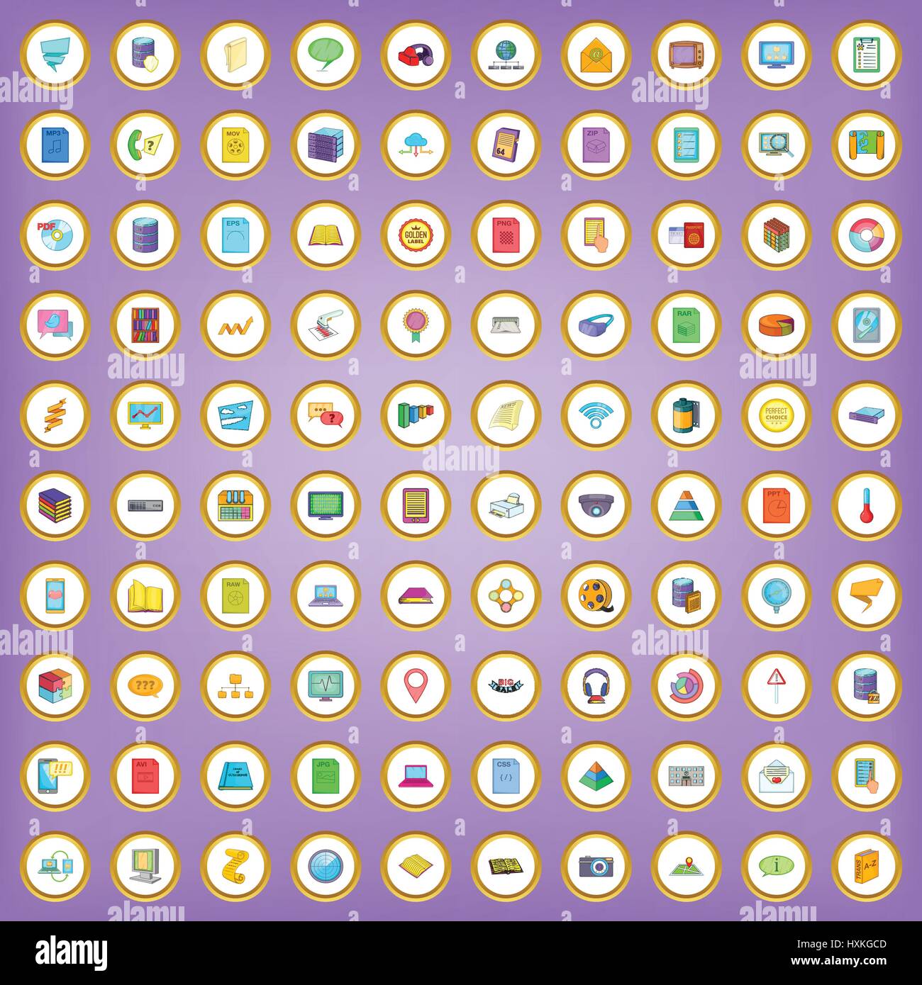 100 information icons set in cartoon style Stock Vector Image & Art - Alamy