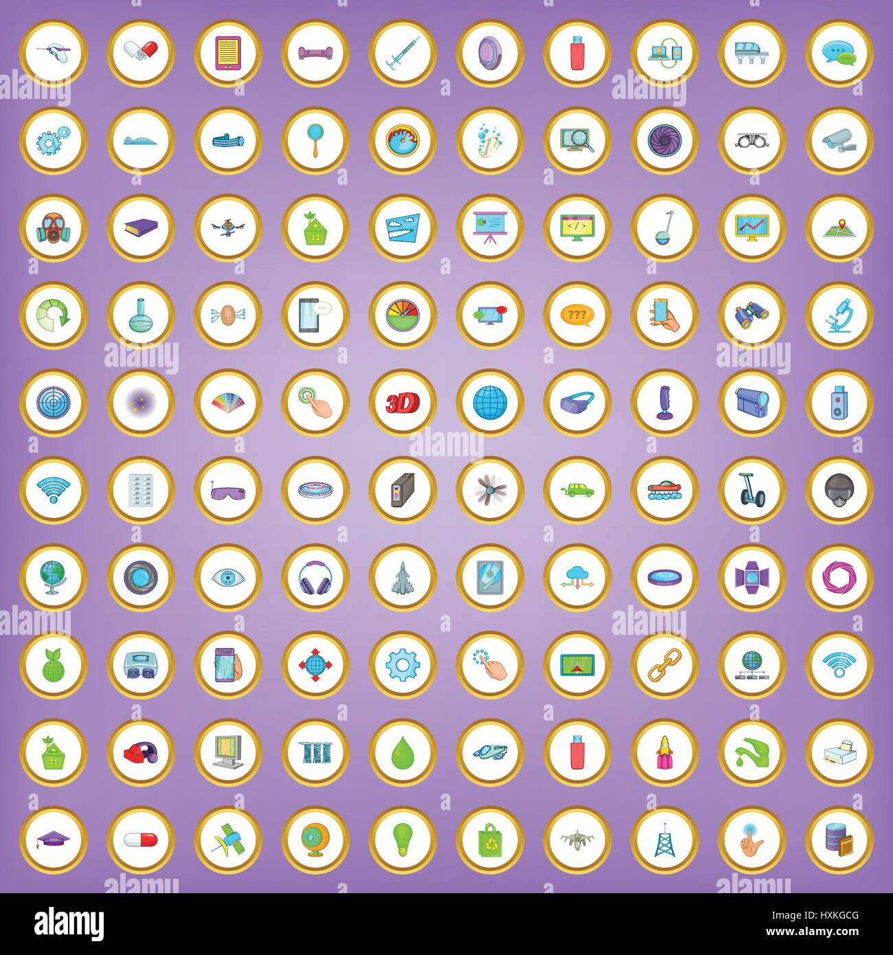 100 innovation icons set in cartoon style Stock Vector Image & Art - Alamy