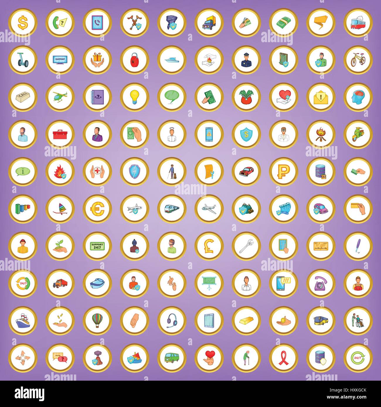 100 insurance icons set in cartoon style Stock Vector Image & Art - Alamy