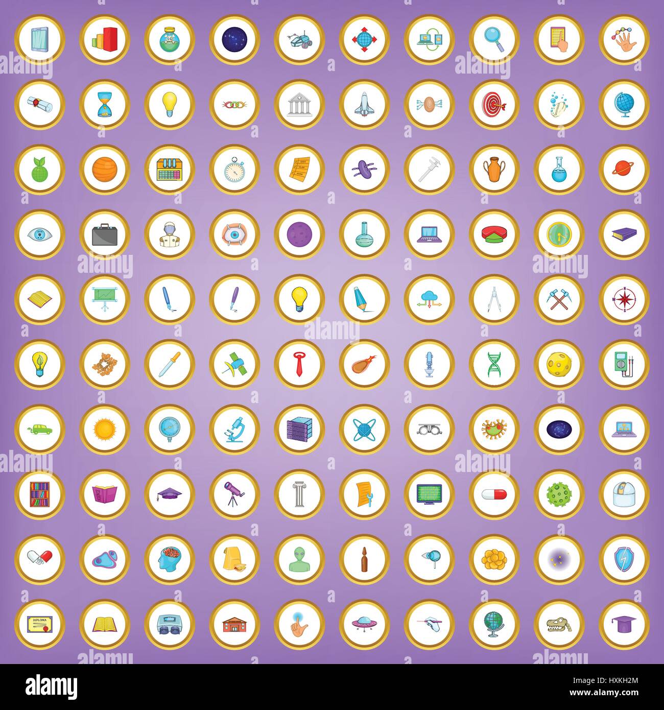 100 research icons set in cartoon style Stock Vector Image & Art - Alamy