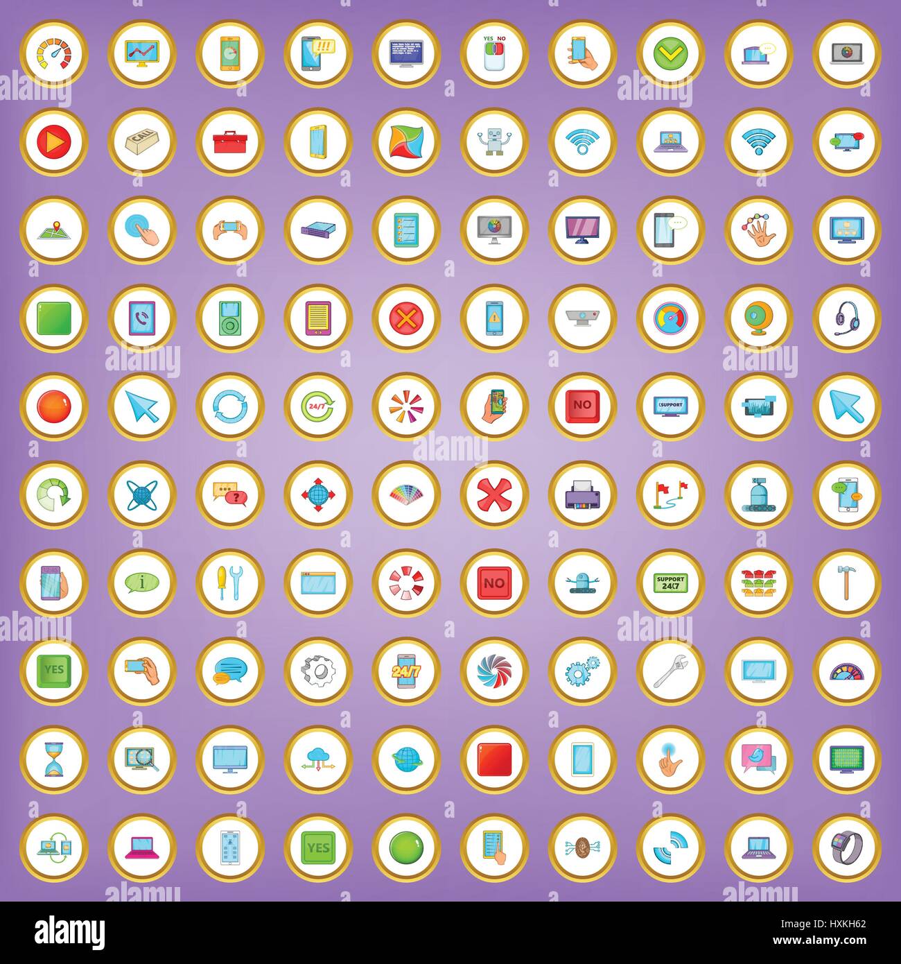 100 settings set in cartoon style Stock Vector Image & Art - Alamy