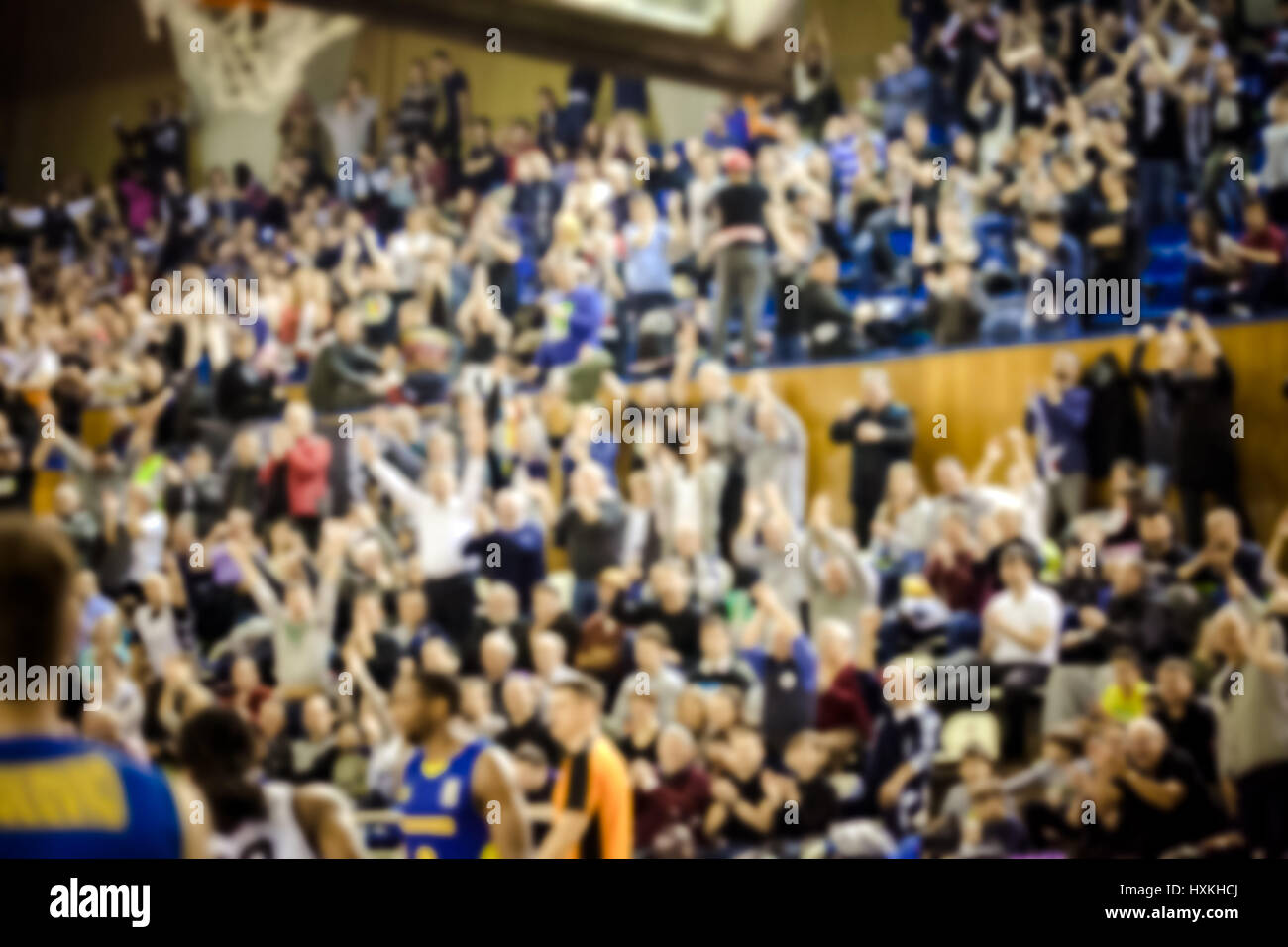 blurred background of crowd of people in a basketball court Stock Photo ...