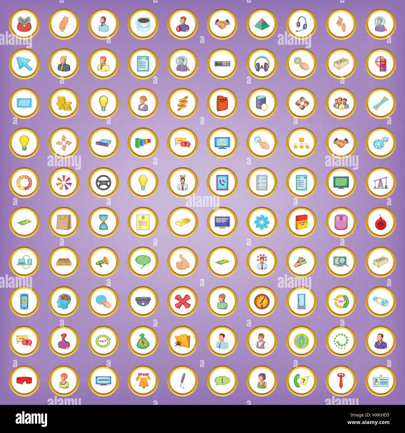 100 teamwork icons set in cartoon style Stock Vector Image & Art - Alamy