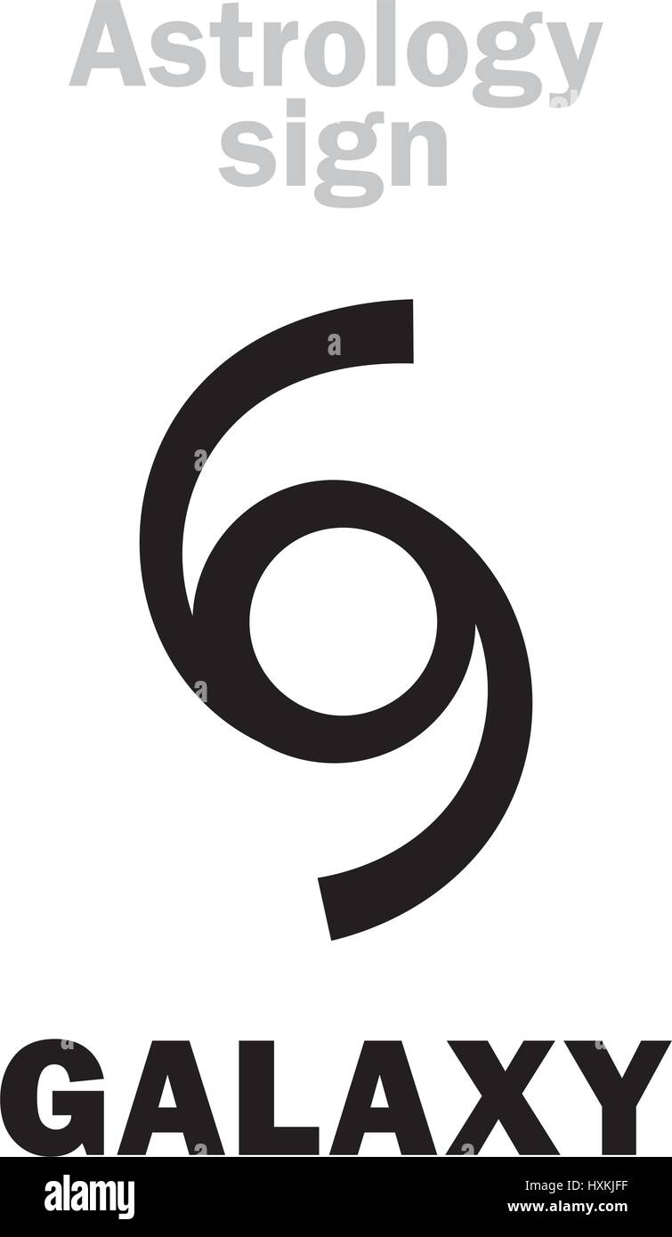 Astrology Alphabet: GALAXY, Universal cosmic system. Hieroglyphics ...