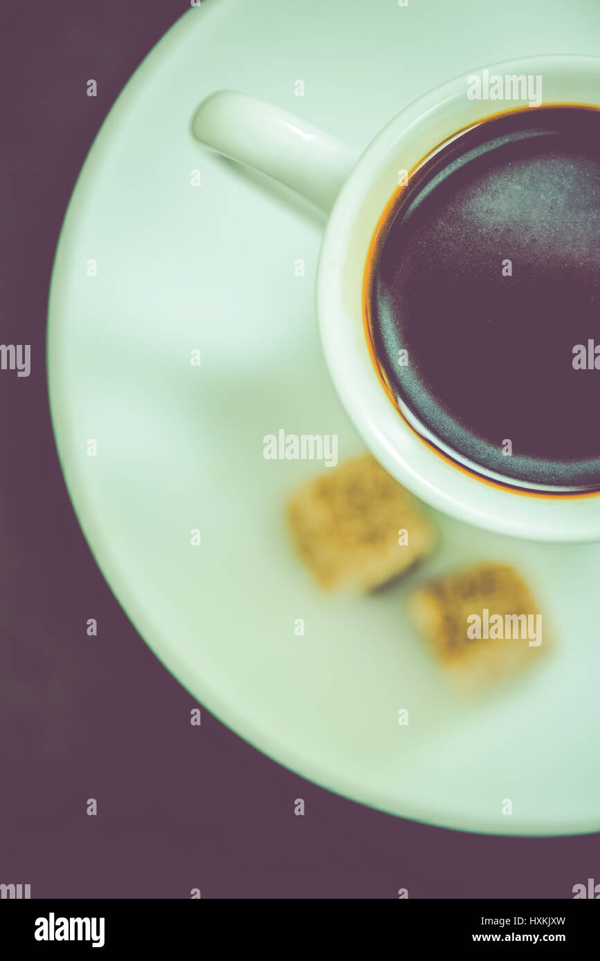 strong espresso coffee shot, overhead close view Stock Photo - Alamy