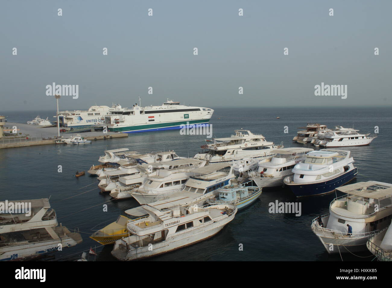 Fishing port areal views & Closeups Stock Photo - Alamy