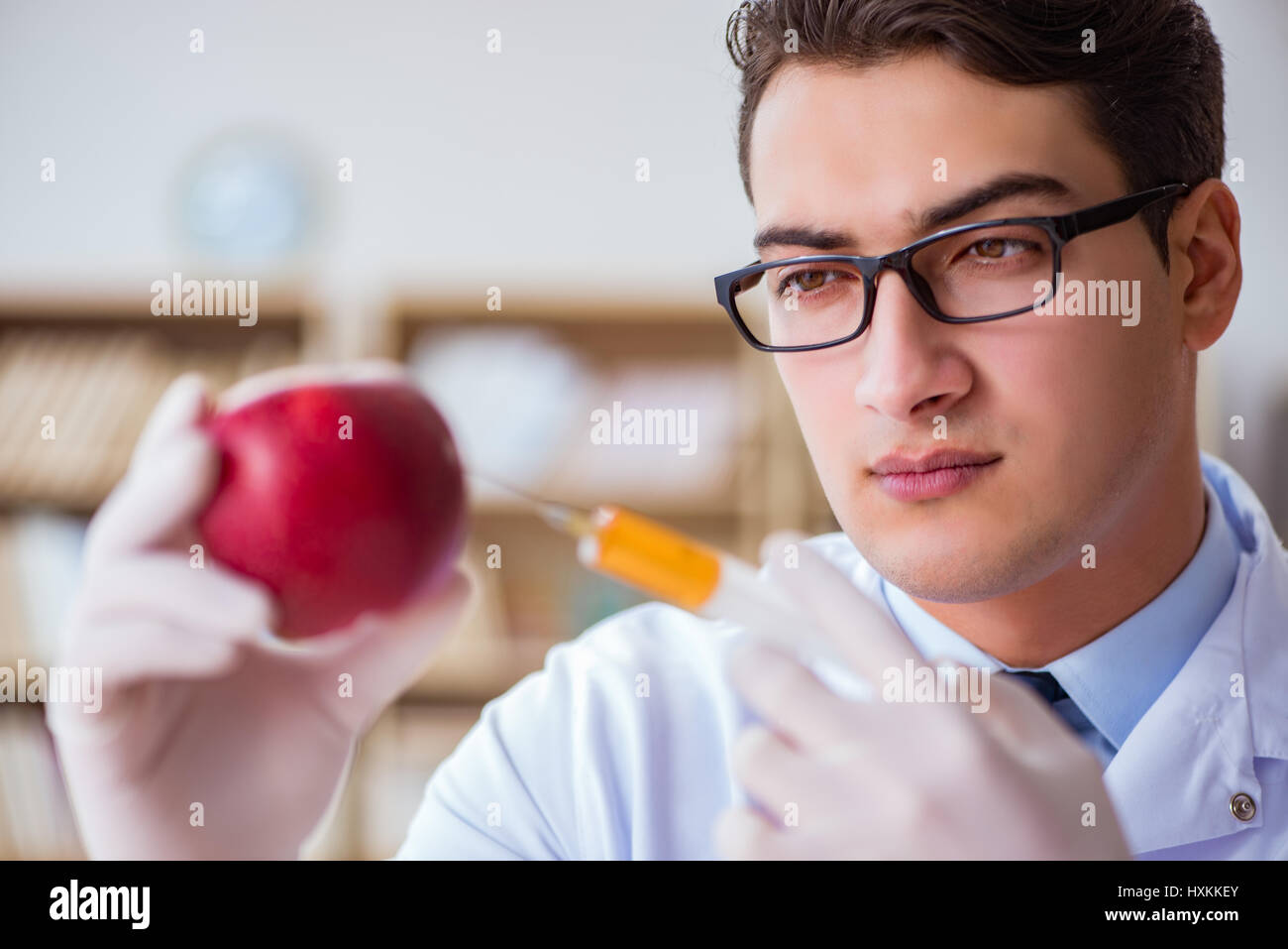 Scientist working on organic fruits and vegetables Stock Photo - Alamy