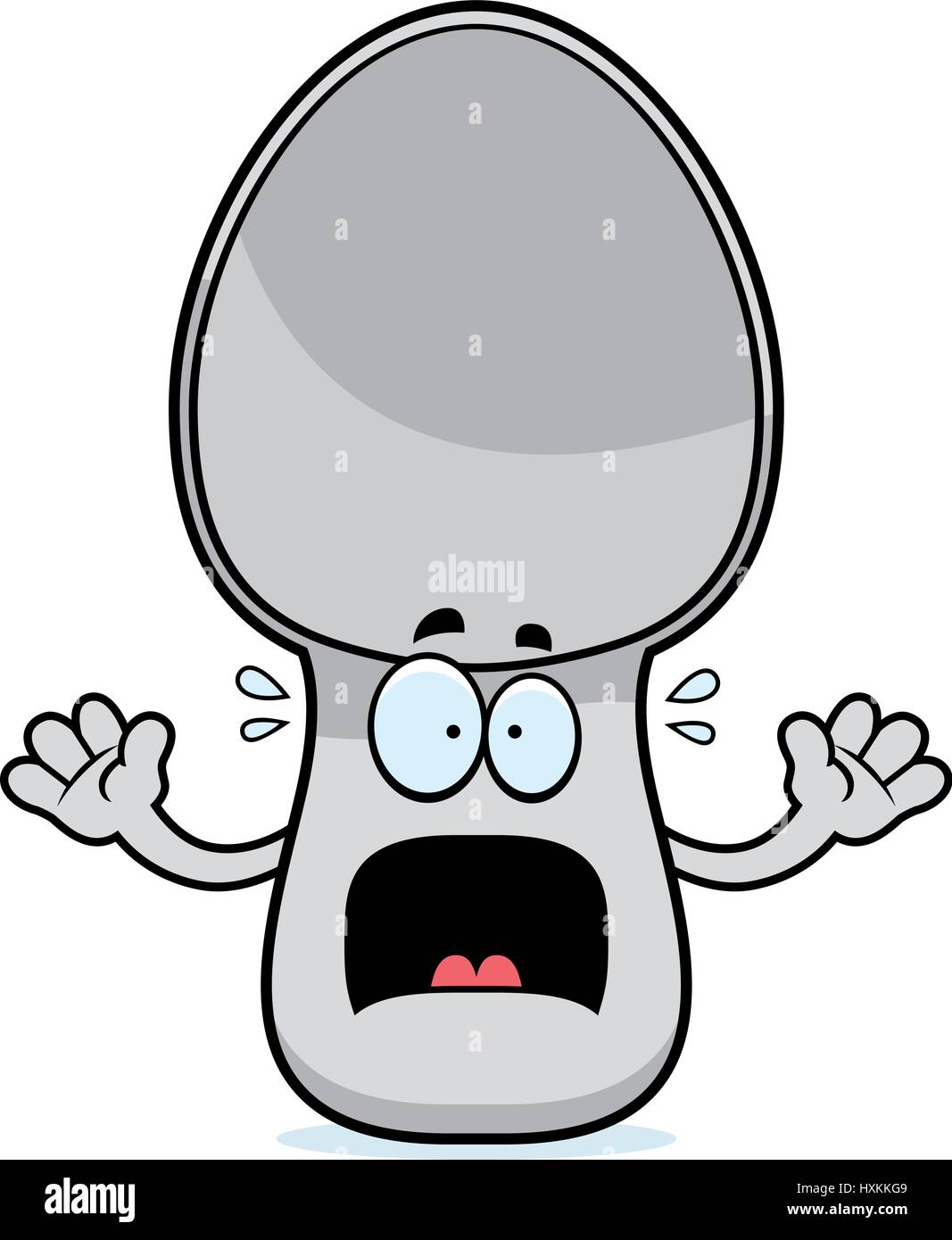 A cartoon illustration of a spoon looking scared Stock Vector Image ...
