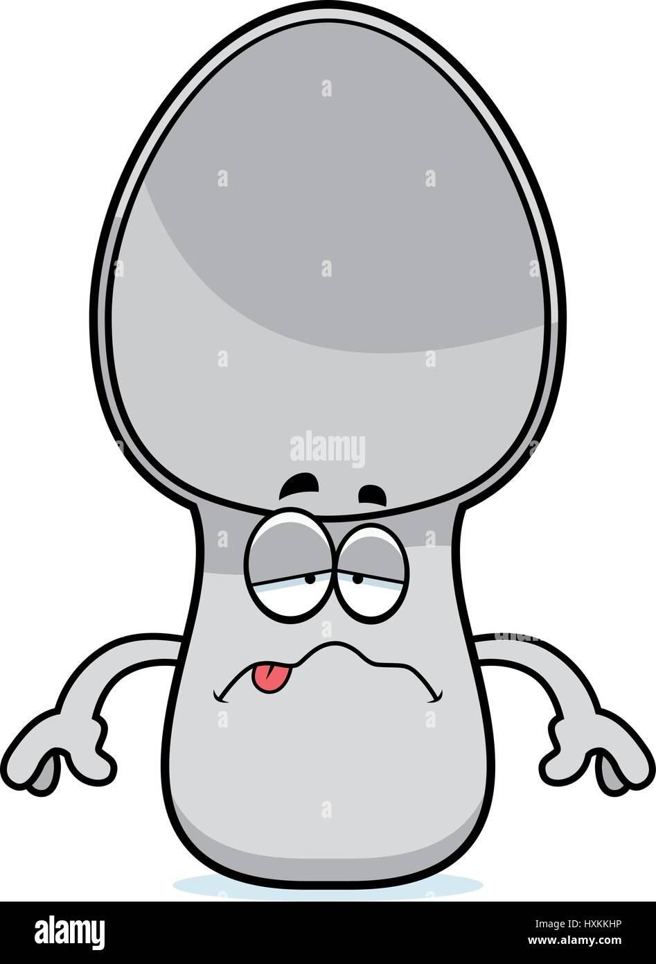 A cartoon illustration of a spoon looking sick Stock Vector Image & Art ...