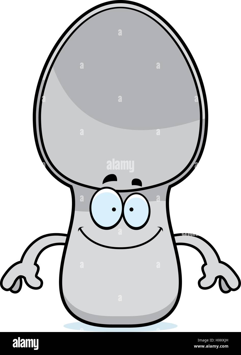 A cartoon illustration of a spoon looking happy Stock Vector Image ...