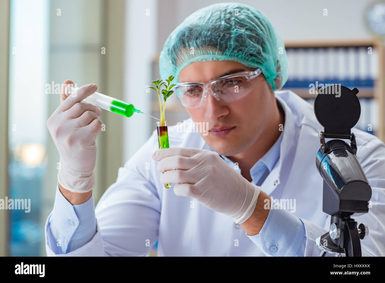 Biotechnology scientist working in the lab Stock Photo - Alamy