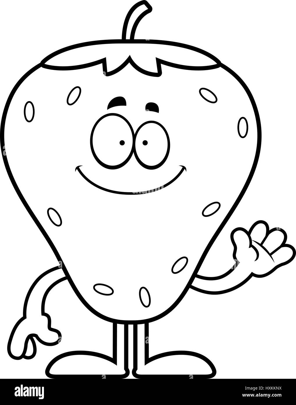 A cartoon illustration of a strawberry waving Stock Vector Image & Art ...