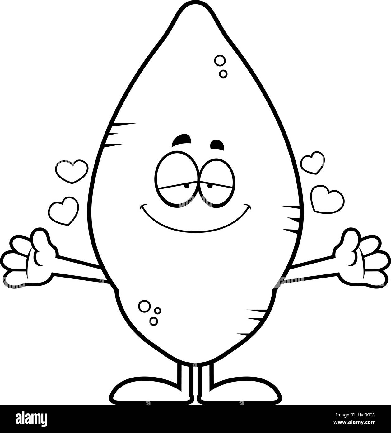 A cartoon illustration of a sweet potato ready to give a hug Stock ...