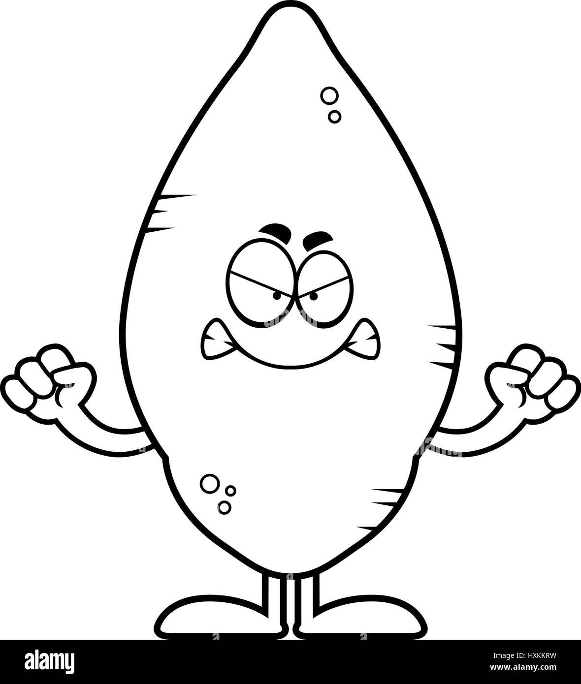 A cartoon illustration of a sweet potato looking angry Stock Vector ...