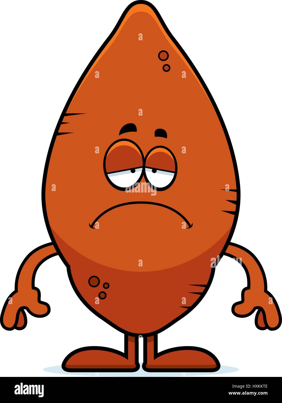 A cartoon illustration of a sweet potato looking sad Stock Vector Image ...