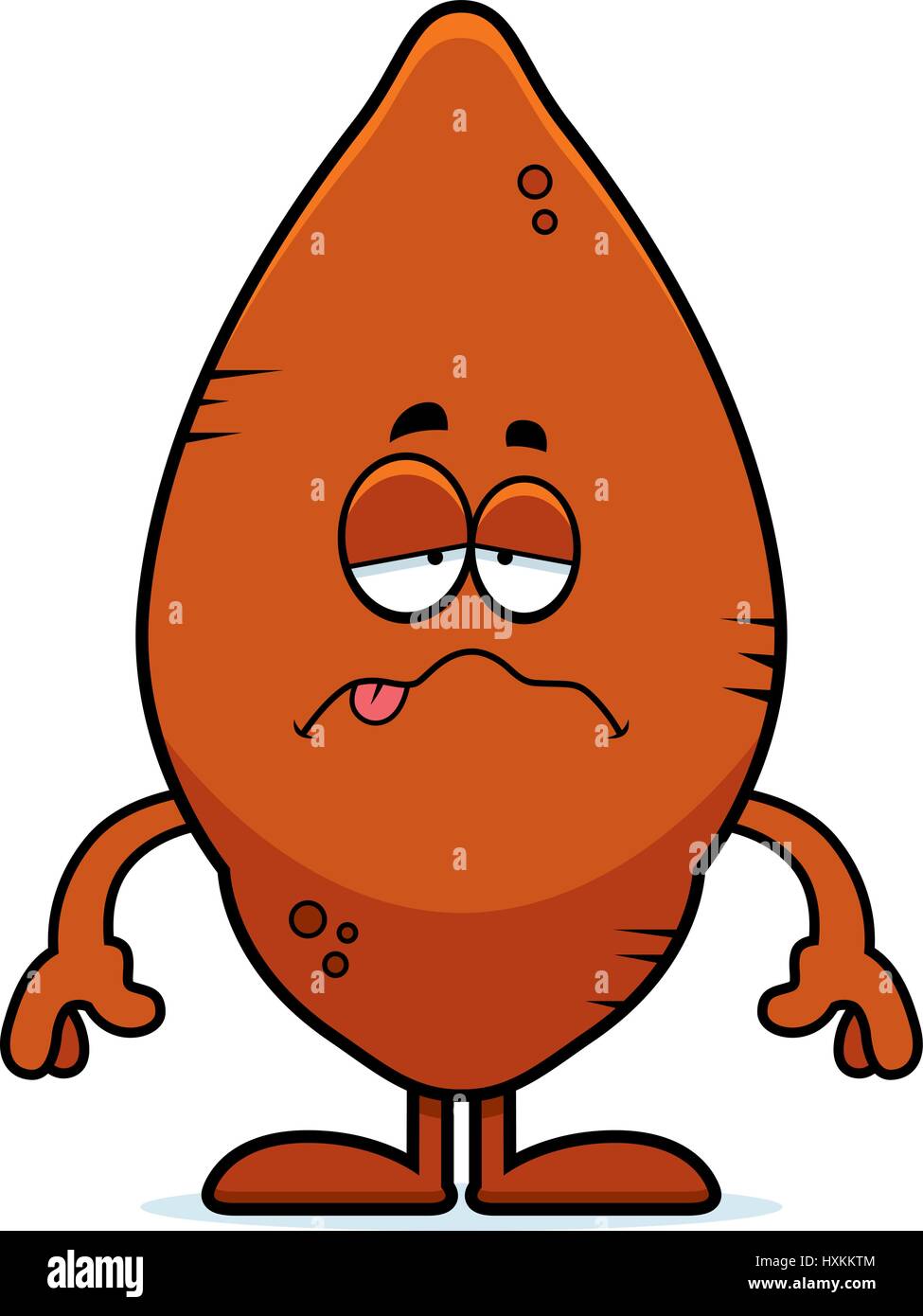 A cartoon illustration of a sweet potato looking sick Stock Vector ...