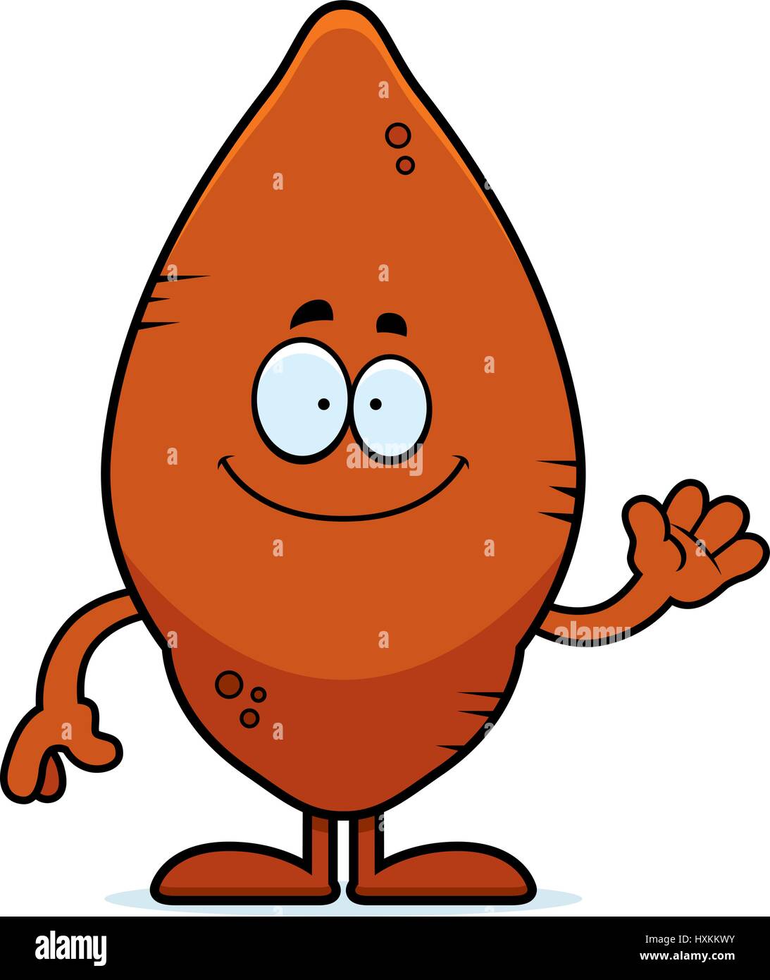 A cartoon illustration of a sweet potato waving Stock Vector Image ...