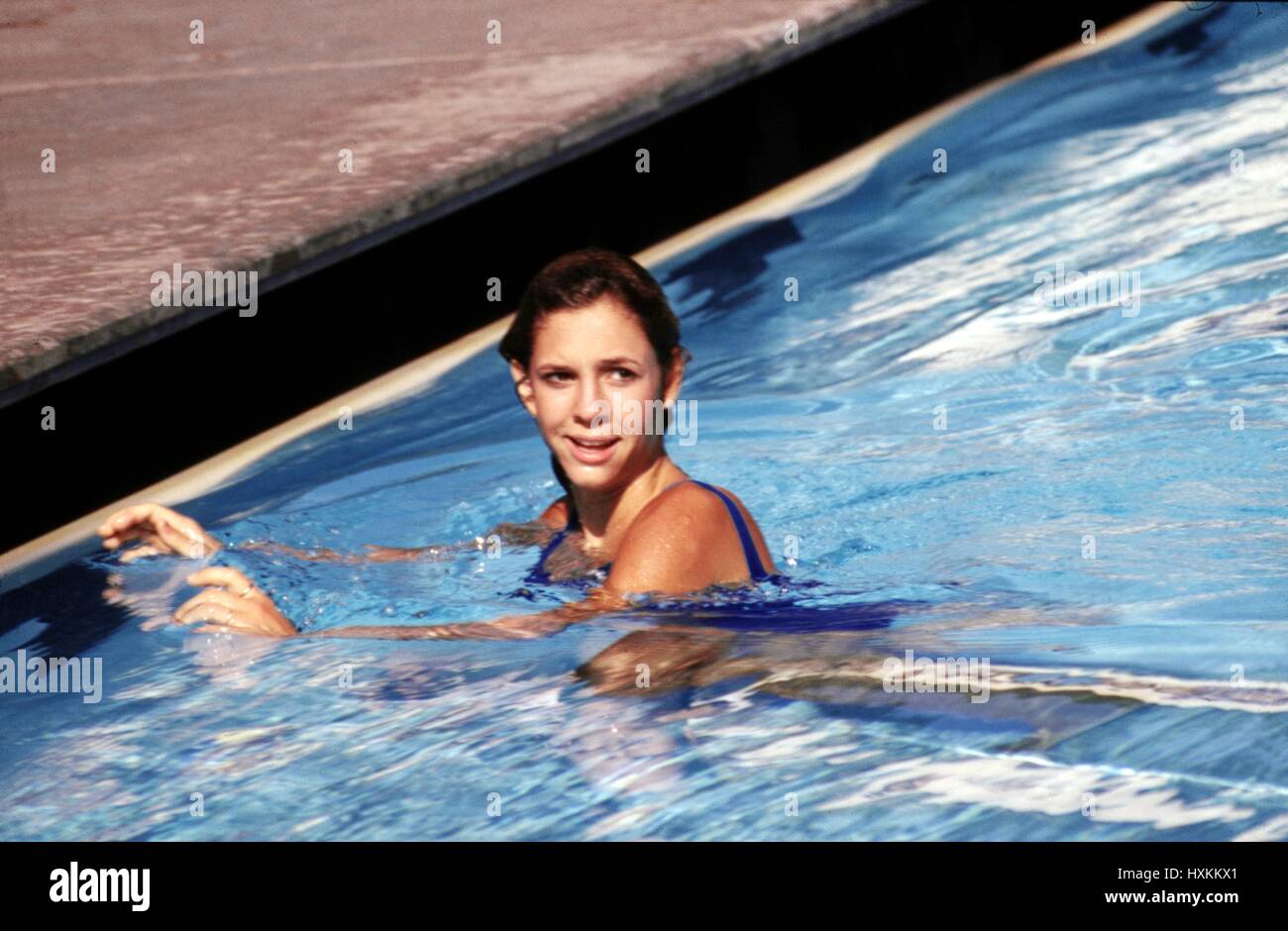 Kristy McNichol relaxingin a pool 1979 © Nancy Barr / MediaPunch Stock ...