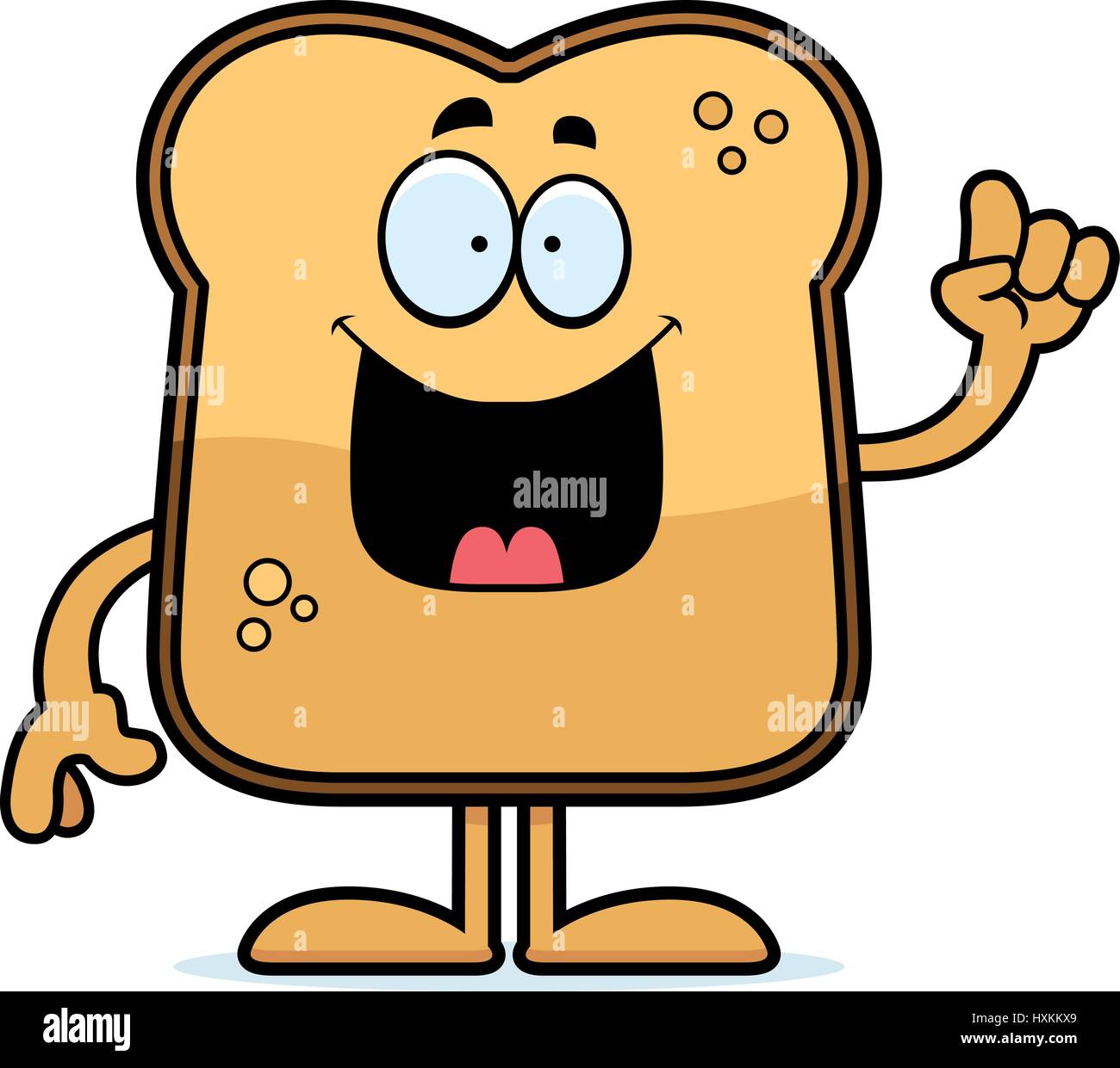 A cartoon illustration of a piece of toast with an idea Stock Vector ...