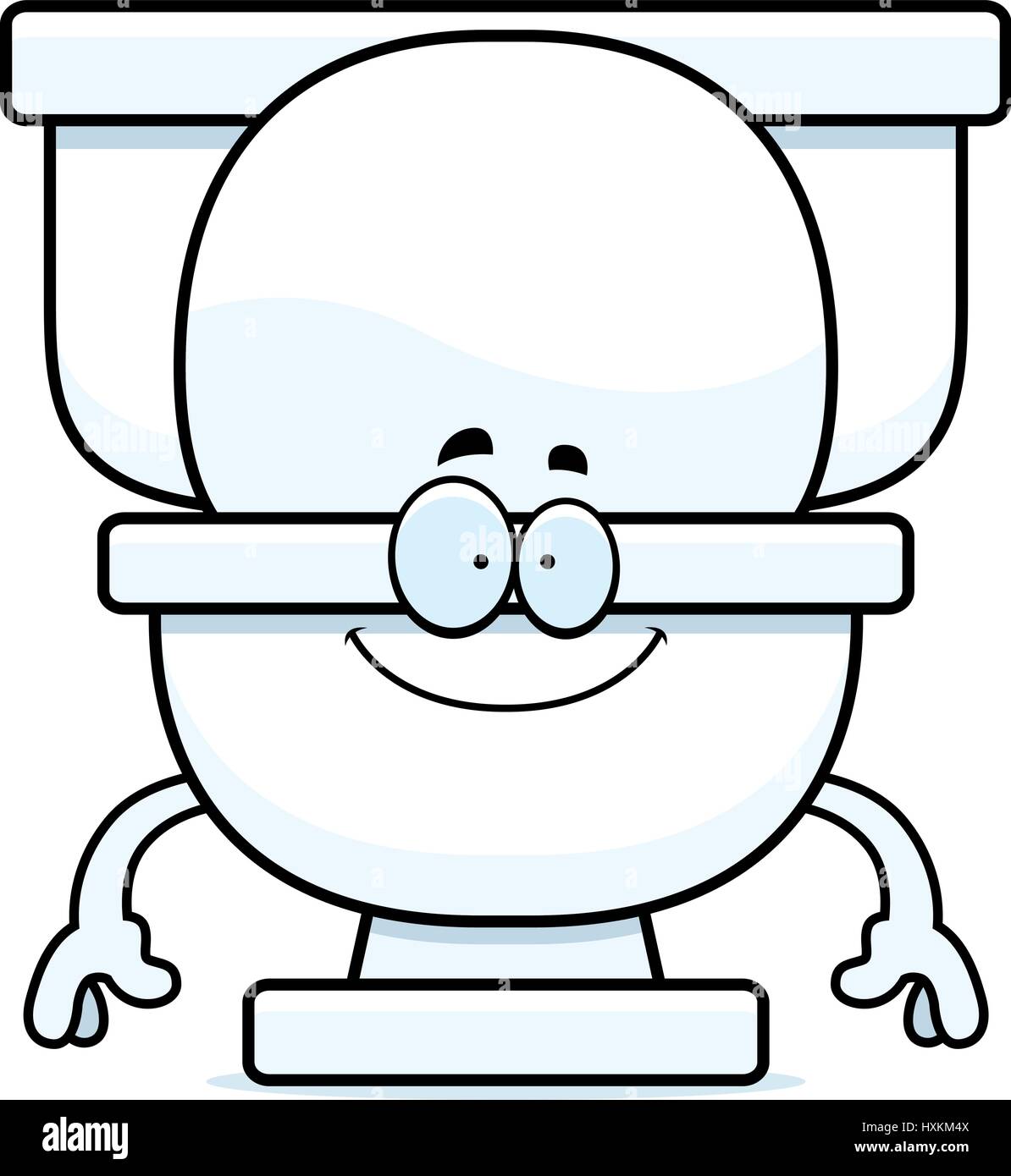 A cartoon illustration of a toilet looking happy Stock Vector Image ...