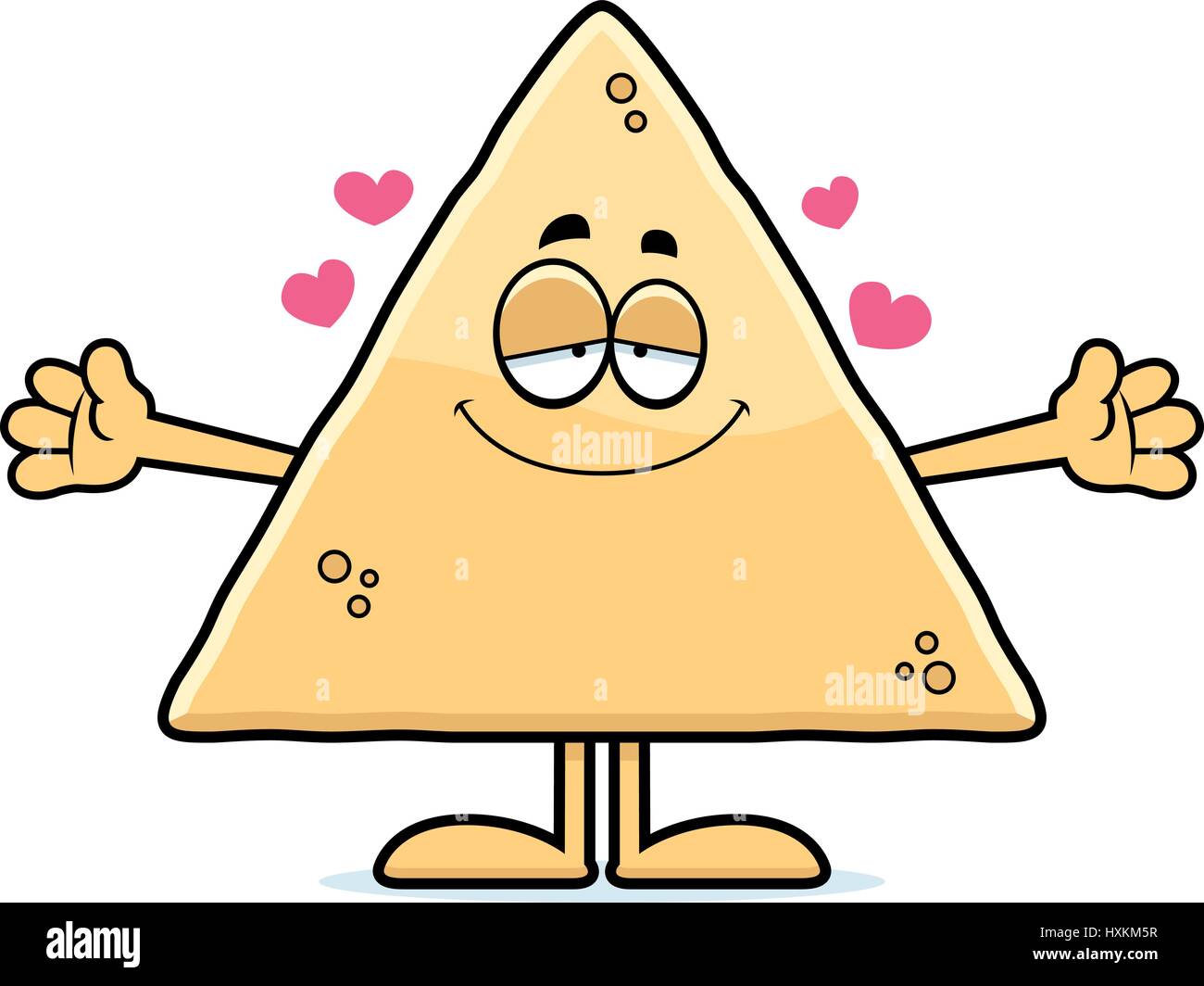 A cartoon illustration of a tortilla chip ready to give a hug Stock ...