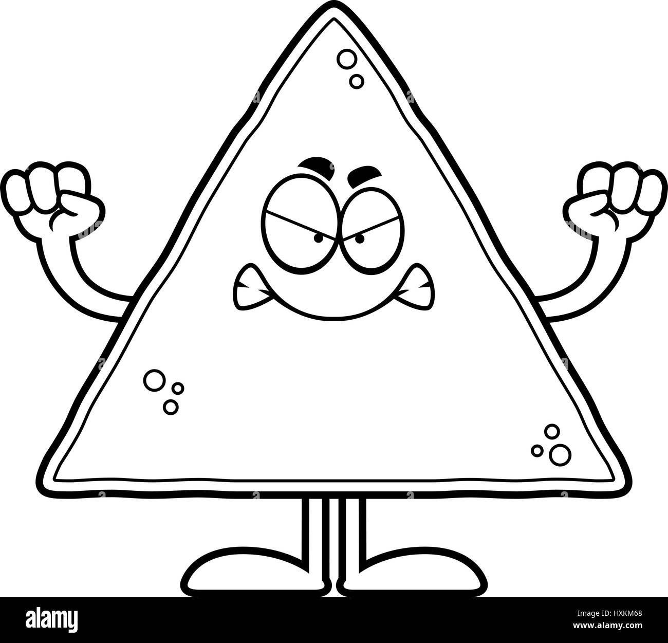 A cartoon illustration of a tortilla chip looking angry Stock Vector ...