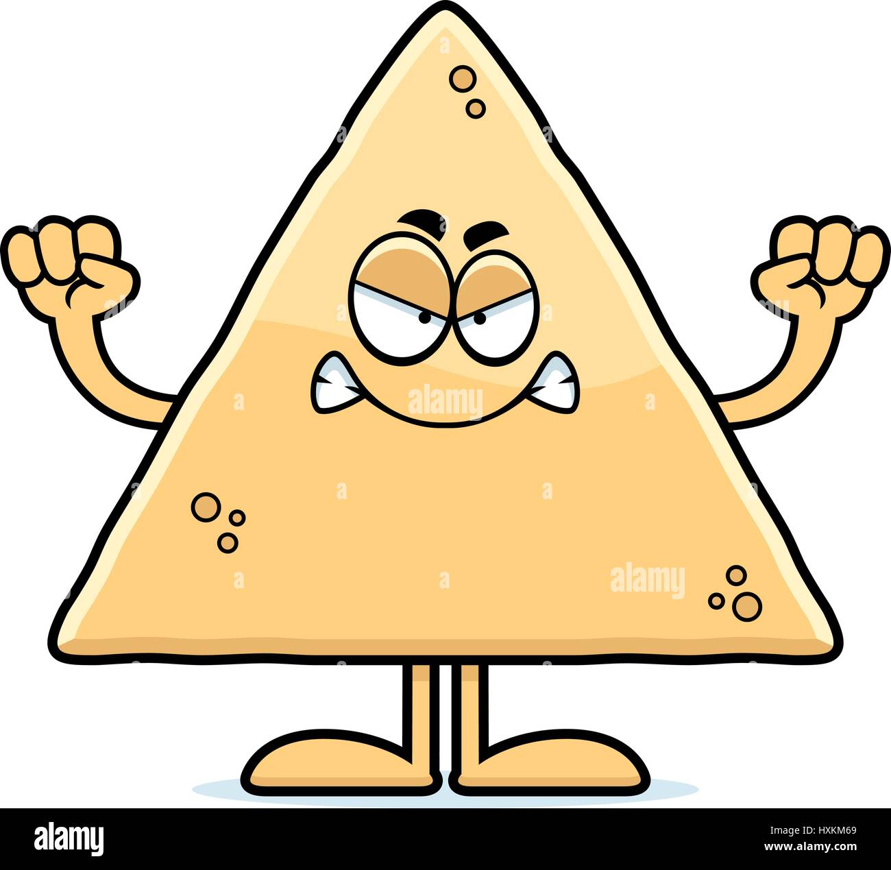 A cartoon illustration of a tortilla chip looking angry Stock Vector ...
