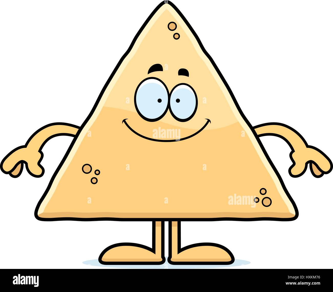 A cartoon illustration of a tortilla chip looking happy Stock Vector ...