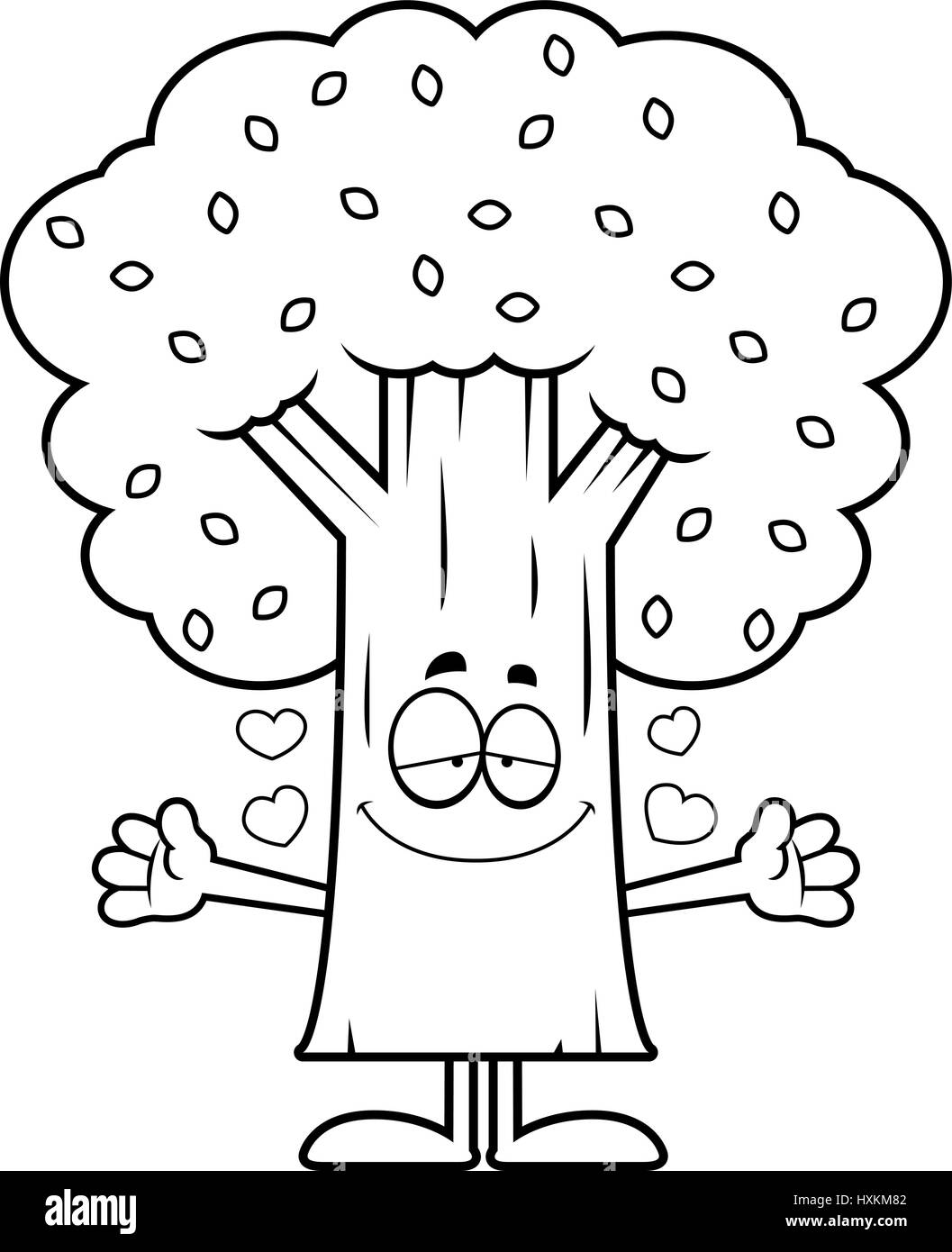 A cartoon illustration of a tree ready to give a hug Stock Vector Image ...