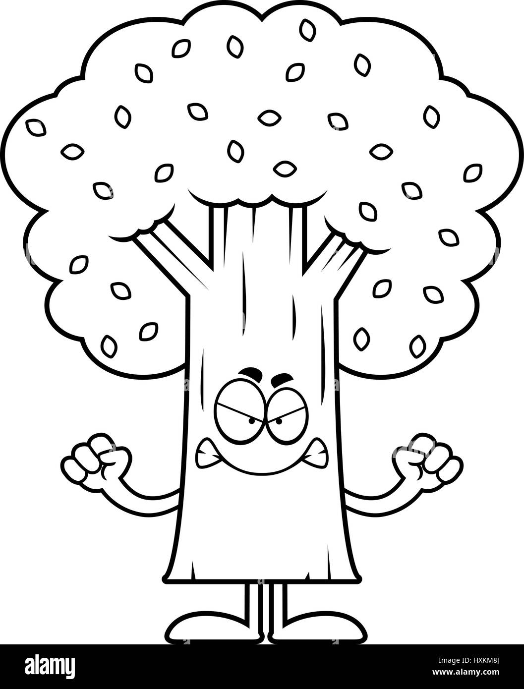 A cartoon illustration of a tree looking angry Stock Vector Image & Art ...