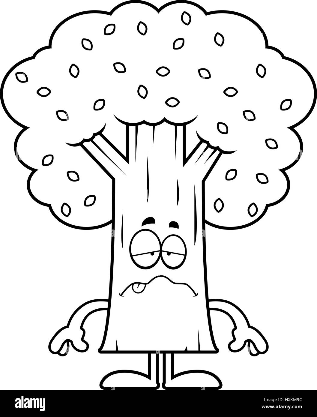 A cartoon illustration of a tree looking sick Stock Vector Image & Art ...