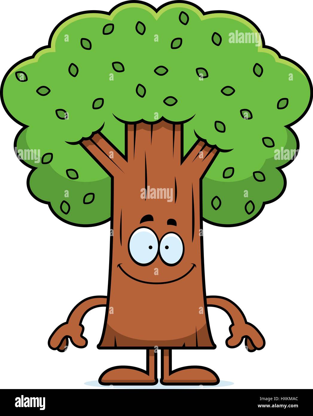 A cartoon illustration of a tree looking happy Stock Vector Image & Art ...
