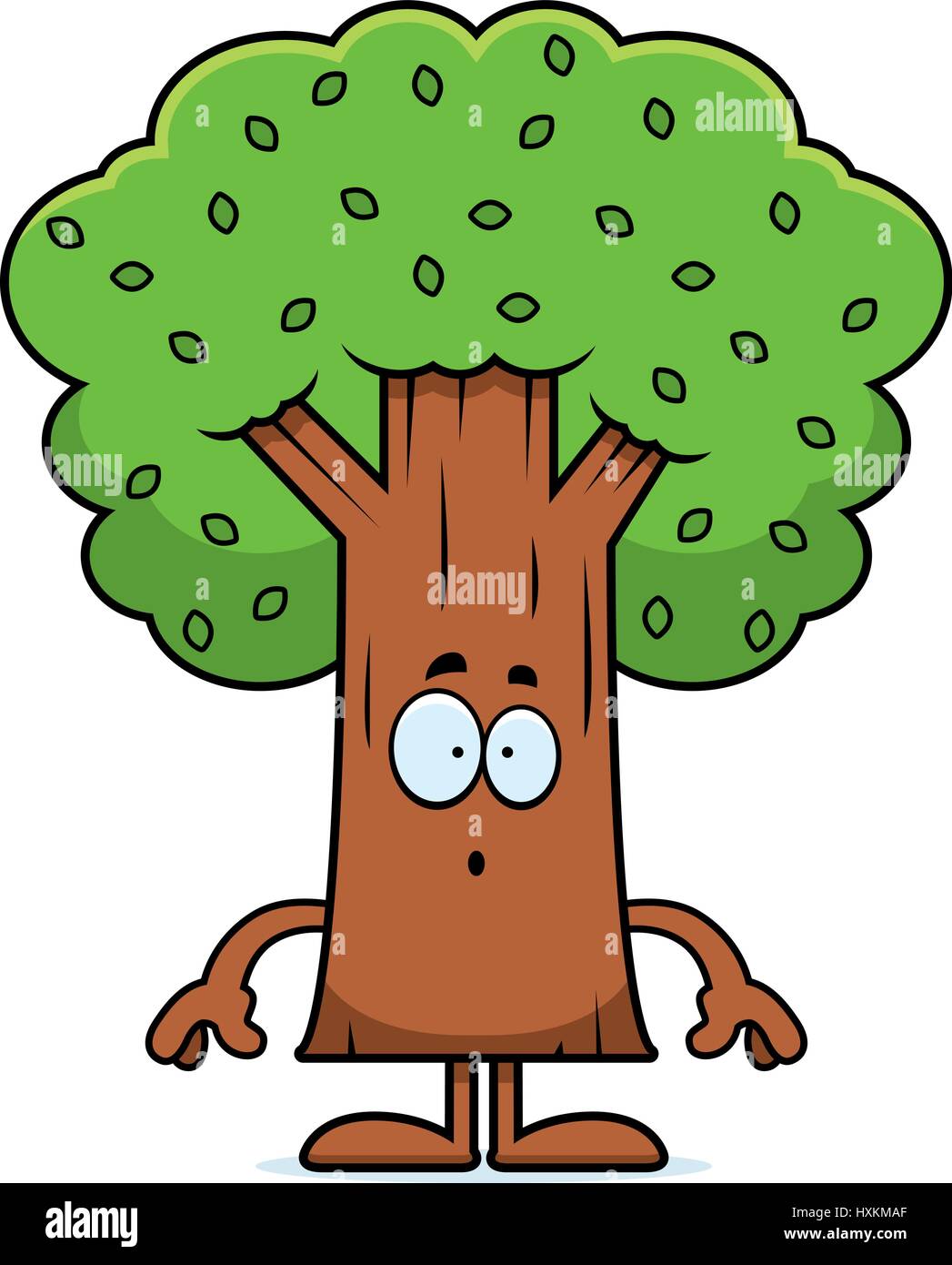 A cartoon illustration of a tree looking surprised Stock Vector Image ...